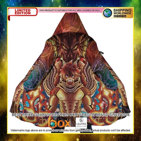 HOT Trippy Natsu Dragneel X Igneel Fairy Tail Dream Hooded Cloak Coat