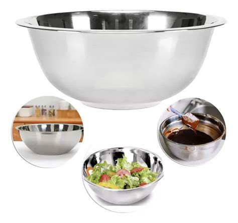 Bacia Bowl Tigela Saladeira Grande De Aço Inox Multiuso 28cm MercadoLivre