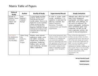 Matrix Table Ppt