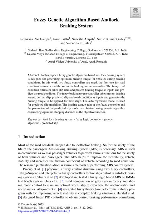 pdf fuzzy genetic algorithm based antilock braking system