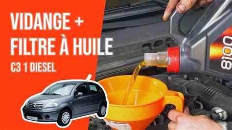 Vidange Et Changement Du Filtre Huile Citroen C Hdi Youtube