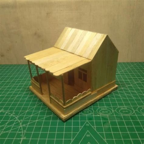 Jual Miniatur Rumah Berawi Kerajinan Tangan Dari Stick Es Krim Shopee