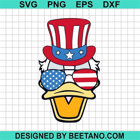 Th Of July Donald Duck Svg Th Of July Svg Donald Duck Face Svg