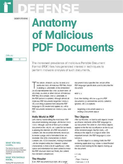 anatomy of malicious pdf documents pdf java script malware