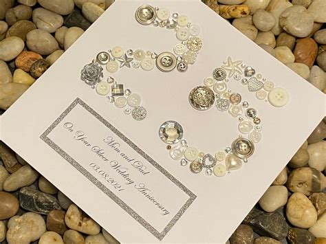 Personalised Handmade Silver 25th Anniversary Card Folksy