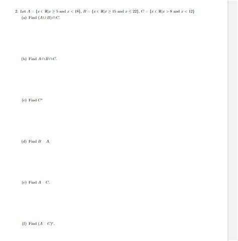 solved 2 let a {x⊂r∣x≥5 and x