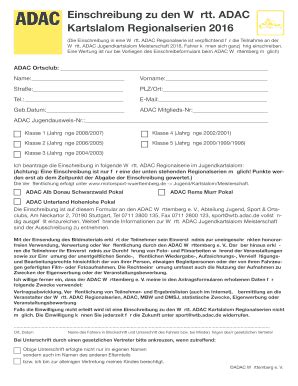 Ausfüllbar Online motorsport wuerttemberg Einschreibeformular