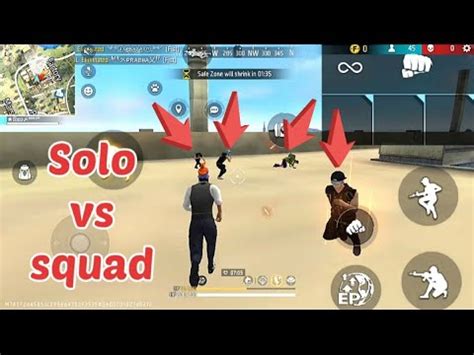 Solo VS Squad Gameplayll Play Br Rank Solo Vs Squad