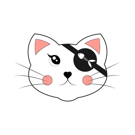 Un Gato Pirata Con Un Parche En El Ojo Vector Premium