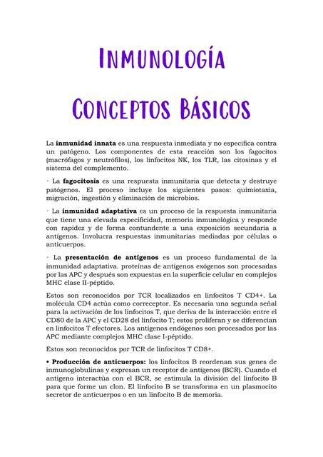 Generalidades de Inmunología Dr Castro uDocz