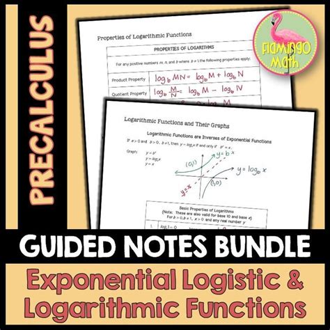 exponential and logarithmic functions guided notes with lesson videos unit 3 logarithmic