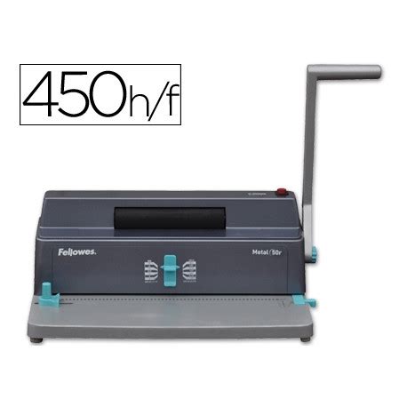 ENCUADERNADORA PARA ESPIRAL FELLOWES METAL 50R PERFORA 12 HOJAS FORMATO