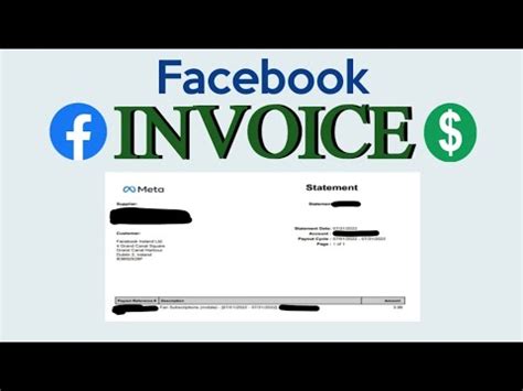 Facebook Invoice Explained Meta Invoice Facebookearning