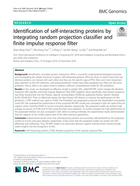 pdf identification of self interacting proteins by integrating random projection classifier