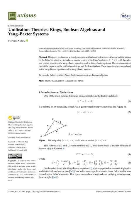 pdf unification theories rings boolean algebras and yang baxter systems