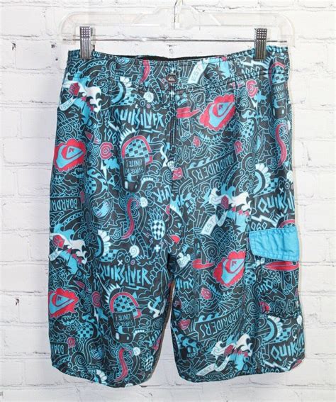 Quicksilver Board Shorts Men S Swim Trunks Black Blue Gem