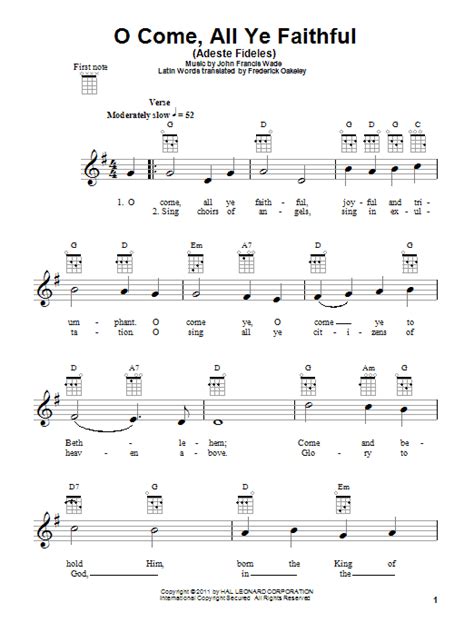 O Come All Ye Faithful Adeste Fideles Sheet Music By John Francis