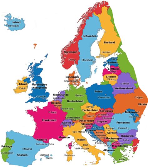 Europakarte Europakarte leer Länder Europas auf der Landkarte