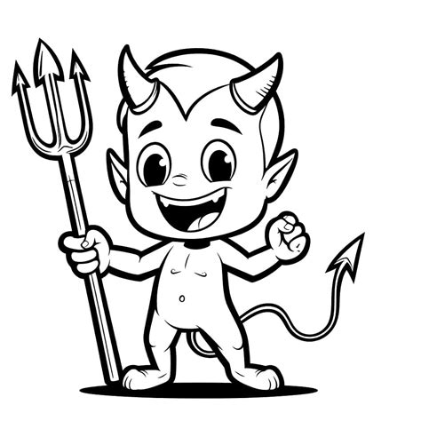 Coloriage Diable Mignon télécharger et imprimer gratuit sur