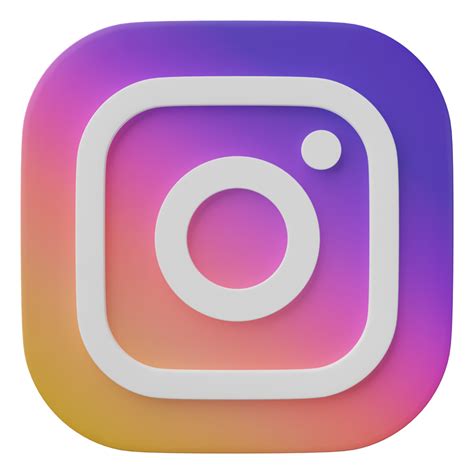 D Render Instagram Logo Icon Isolated On Transparent Background