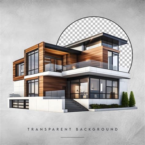 Casa moderna psd isolada sobre um fundo transparente casa imobiliária