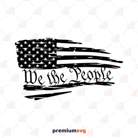 We The People Svg With Distressed American Flag Premiumsvg