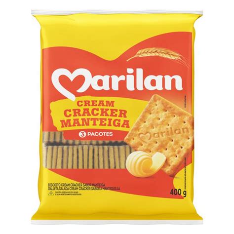 Biscoito Cream Cracker Manteiga Marilan Pacote 350g Rede Super Líder