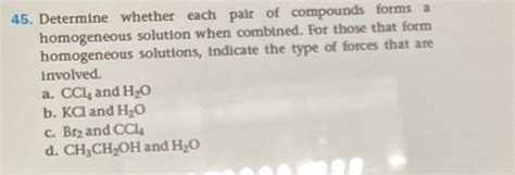 solved 45 determine whether each pair of compounds forms a