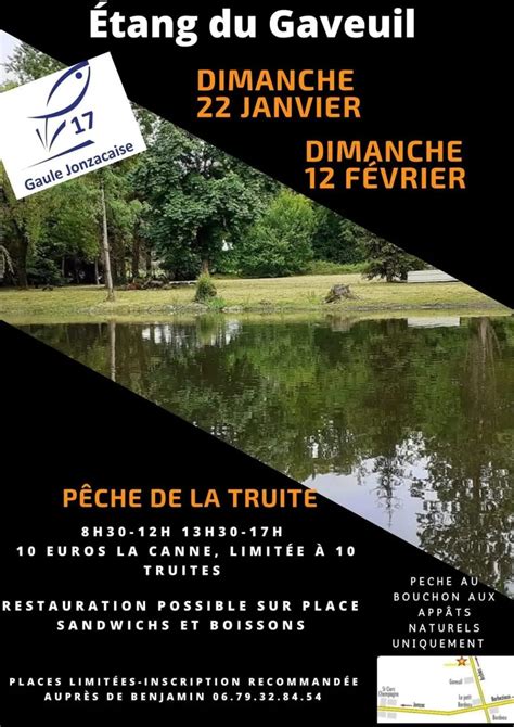 Dimanche 12 Février Pêche de la Truite La Gaule Jonzacaise