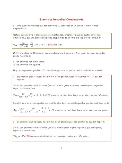 ejercicios resueltos combinatoria pdf permutación historial médico