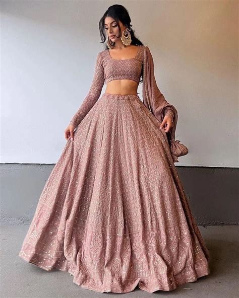 Brown Lehenga Choli For Women Party Wear Lehnga Choli Function Lahenga