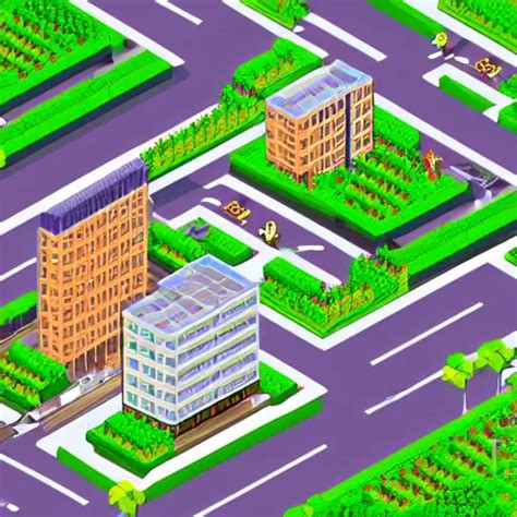 Isometric Building Sprite High Density Commercial Stable Diffusion