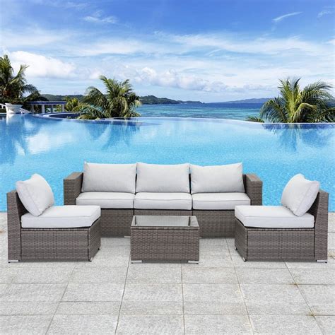 Five Piece Outdoor Furniture Set Wicker Patio Bistro Sets Yofe 5