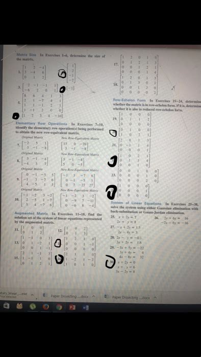 solved in exercises 1 6 determine the size of the matrix