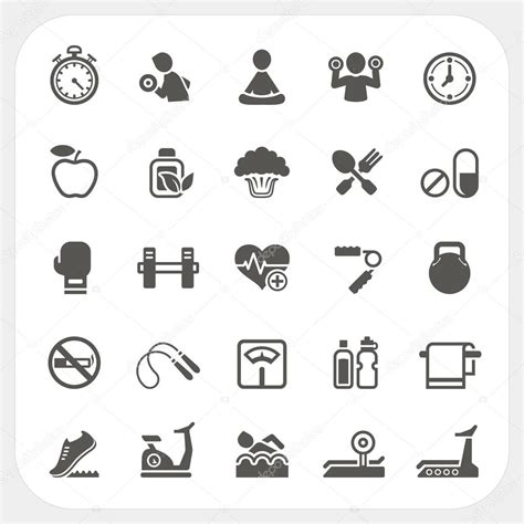 Conjunto De Iconos De Salud Y Fitness Stock Vector By Amorno 43134795