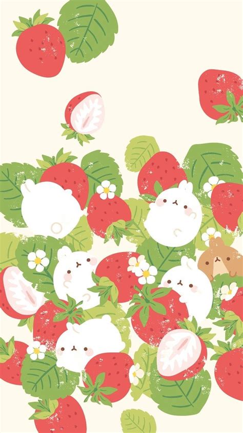 Hình nền dâu tây dễ thương cute