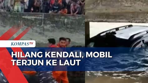 Mobil Rombongan Wisatawan Terjun Ke Laut Sopir Dan 1 Penumpang