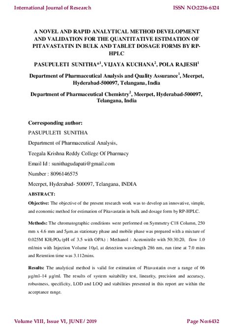 pdf method development and validation of rp hplc method 40 off