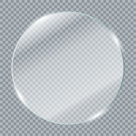 Transparent Glass Plates Realistic Transparent Glass Window In Round