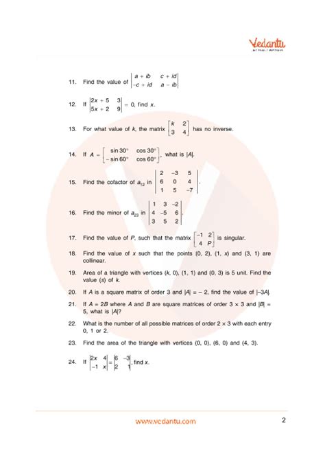 Cbse Class Mathematics Chapter Matrices Important Questions