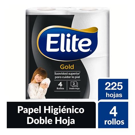 Papel higiénico Elite gold 4 rollos de 225 hojas dobles c u Walmart