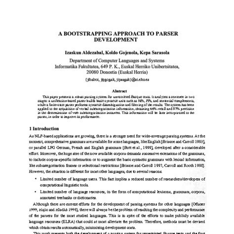 a bootstrapping approach to parser development acl anthology