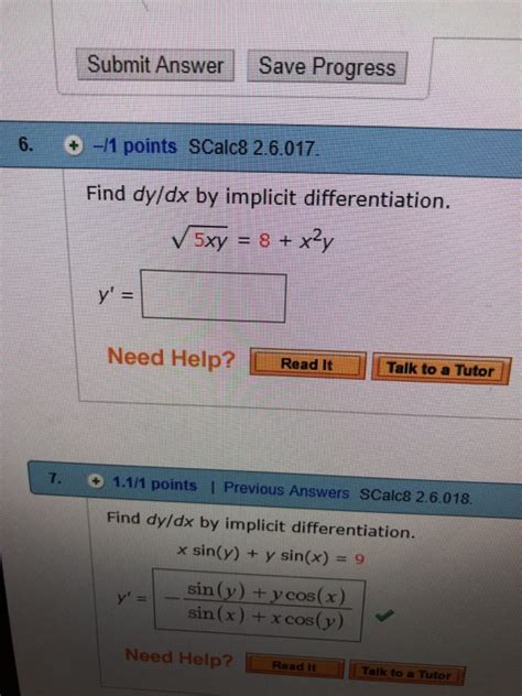Solved Find Dy Dx By Implicit Differentiation Chegg