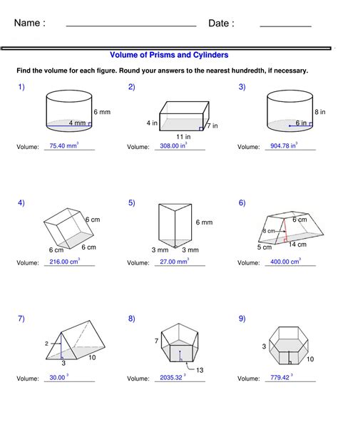 Volume Surface Area Math Poster Zazzle Off Worksheets Library