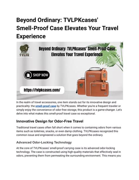 PPT Beyond Ordinary TVLPKcases Smell Proof Case Elevates Your