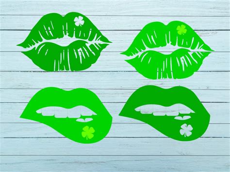 Shamrock Lips Svg St Patricks Day Svg Shamrock Svg Cut File Clipart