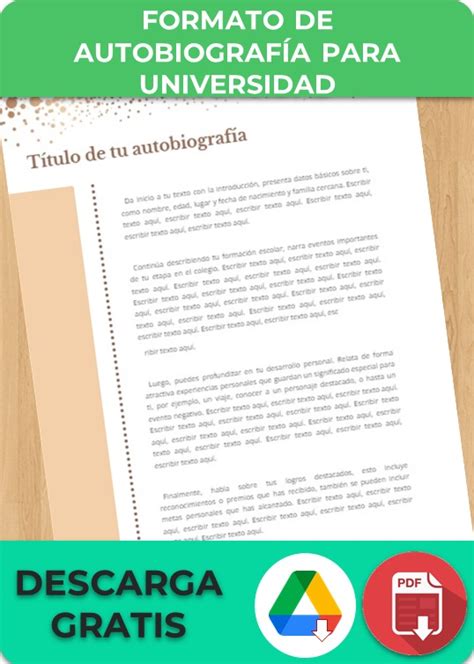 Autobiograf A Para Universidad Ejemplos Plantillas Word Excel The