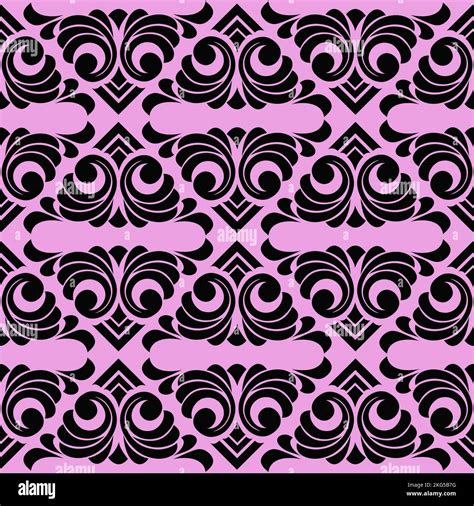 Vector Damask Vintage Baroque Scroll Ornament Swirl Seamless Pattern