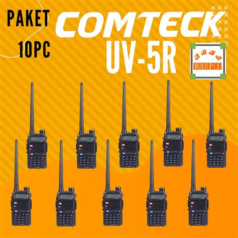 Jual Paket Pc Ht Comteck Uv R Dual Band Vhf Uhf Radio Fm Shopee