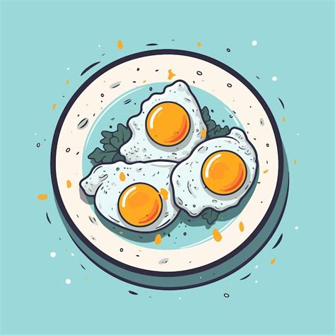 Premium Vector Fried Eggs Flat Vector Illustration Fried Eggs Hand